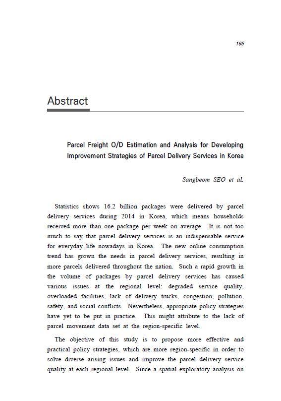 Parcel Freight O/D Estimation and Analysis for Developing Improvement ...