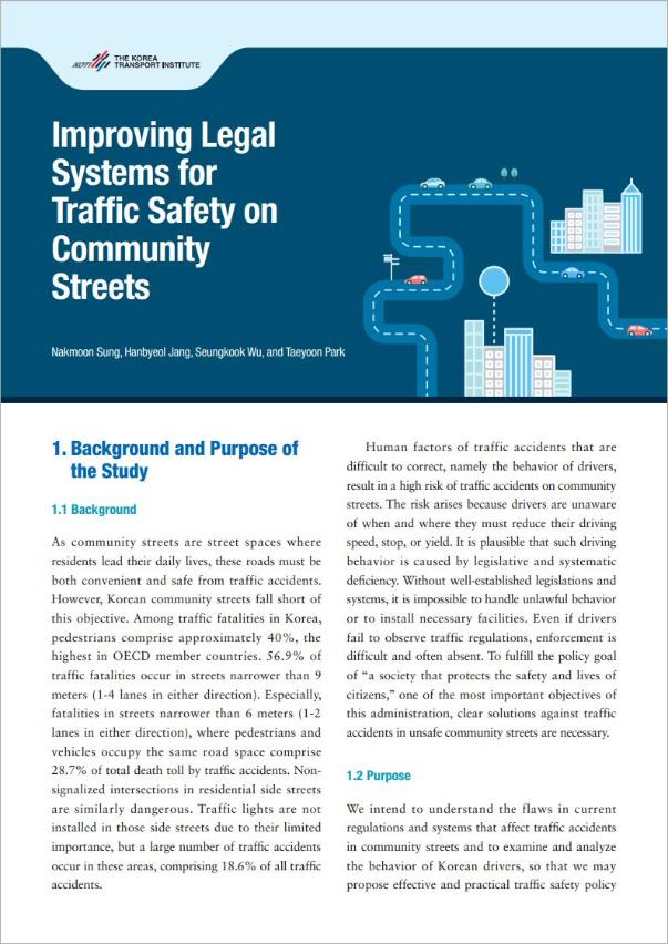 Improving Legal Systems for Traffic Safety on Community Streets - KOTI ...